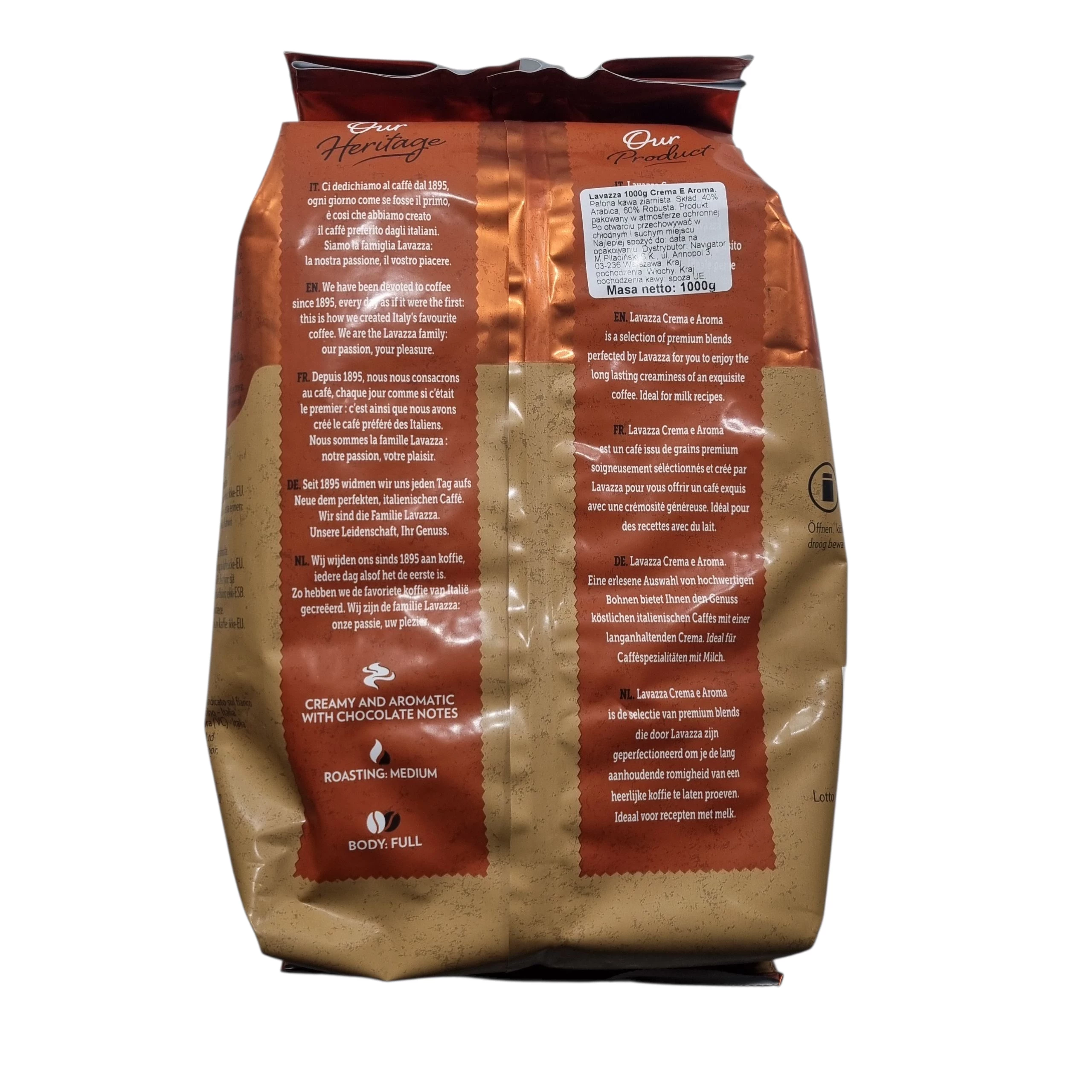 KAWA ZIARNISTA MIESZANA LAVAZZA CREMA E AROMA 1000 G 30/04/2027 ...