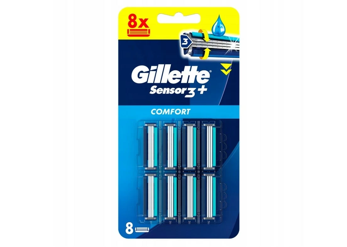 GILLETTE SENSOR 3+ COMFORT WKŁADY A 8 SZT. | Wkłady do maszynek ...