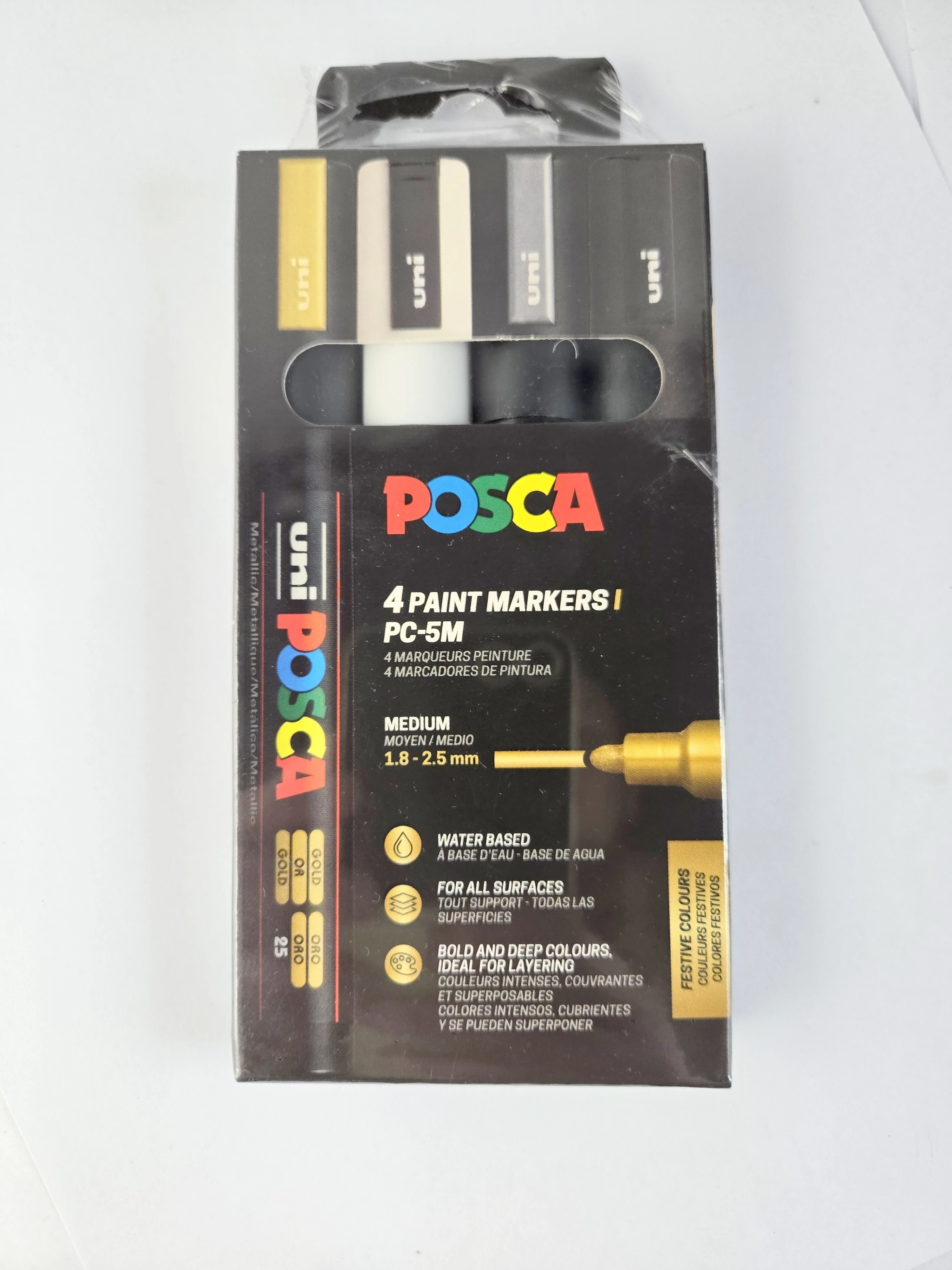 MARKERY POSCA PC-5M 4P SET BWSG FESTIVE COLOURS | Pozostałe | Loombard.pl