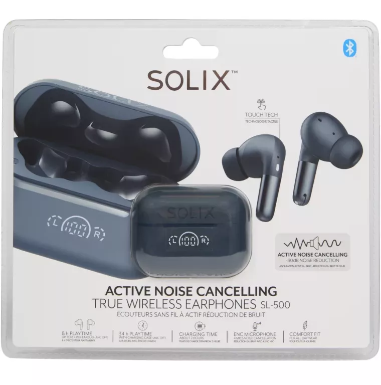 BEZPRZEWODOWE SŁUCHAWKI SOLIX SL-500 ANC TWS BLUETOOTH 6.0 ENC ...