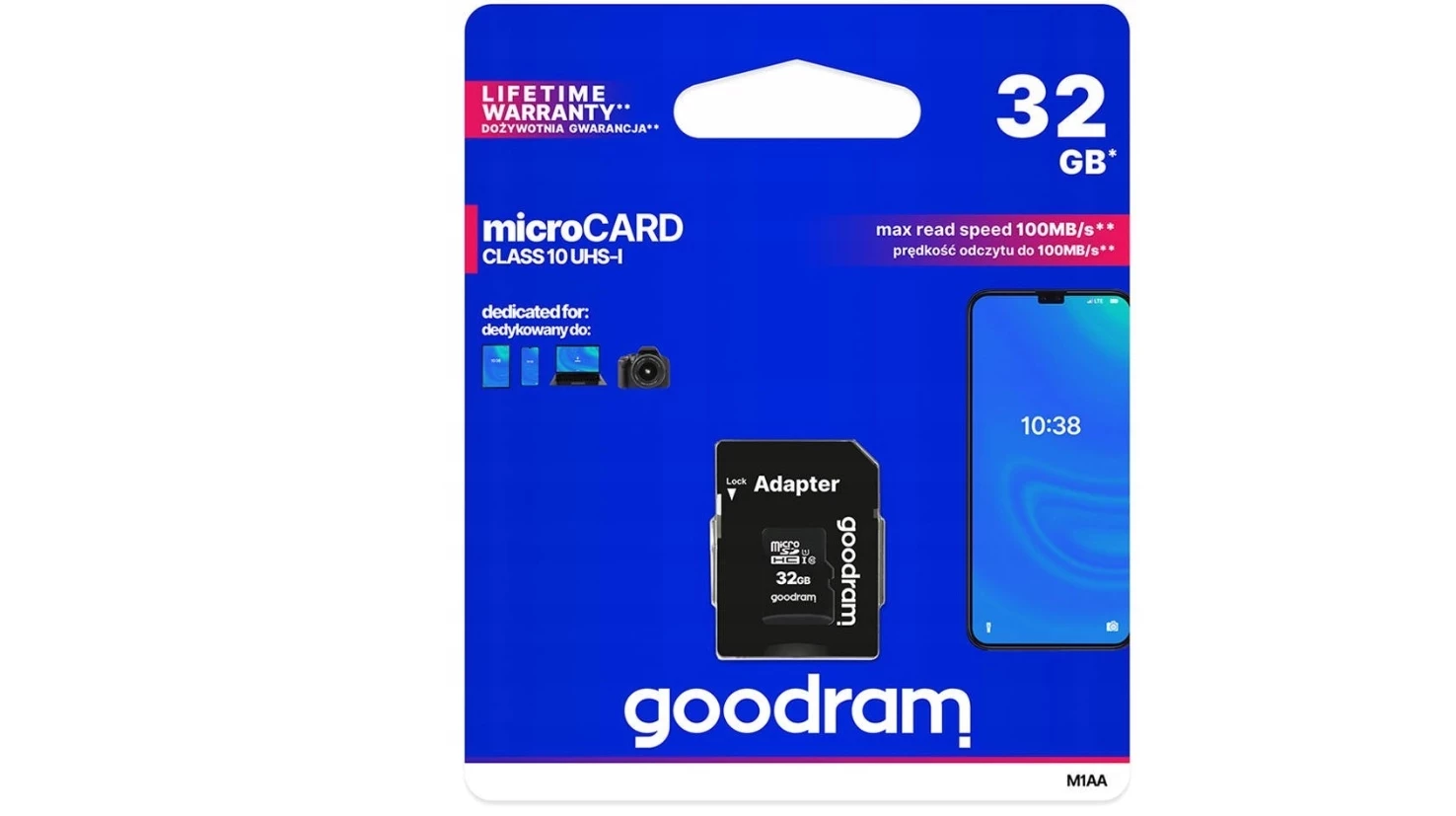 GOODRAM KARTA PAMIĘCI 32 GB MICRO SD HC CLASS 10 ADAPTER SD | Loombard.pl