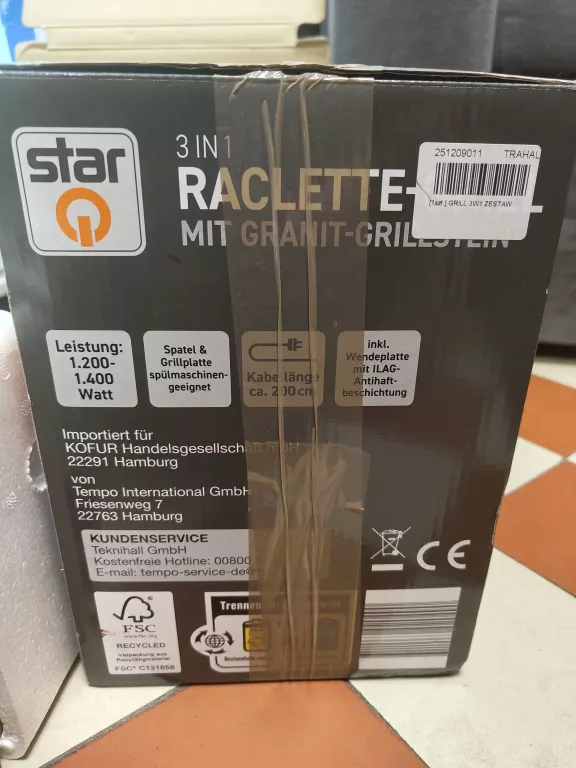 STARQ RACLETTE GRILL ELEKTRYCZNY 3W1 Z KAMIENIEM GRANITOWYM | Grille ...