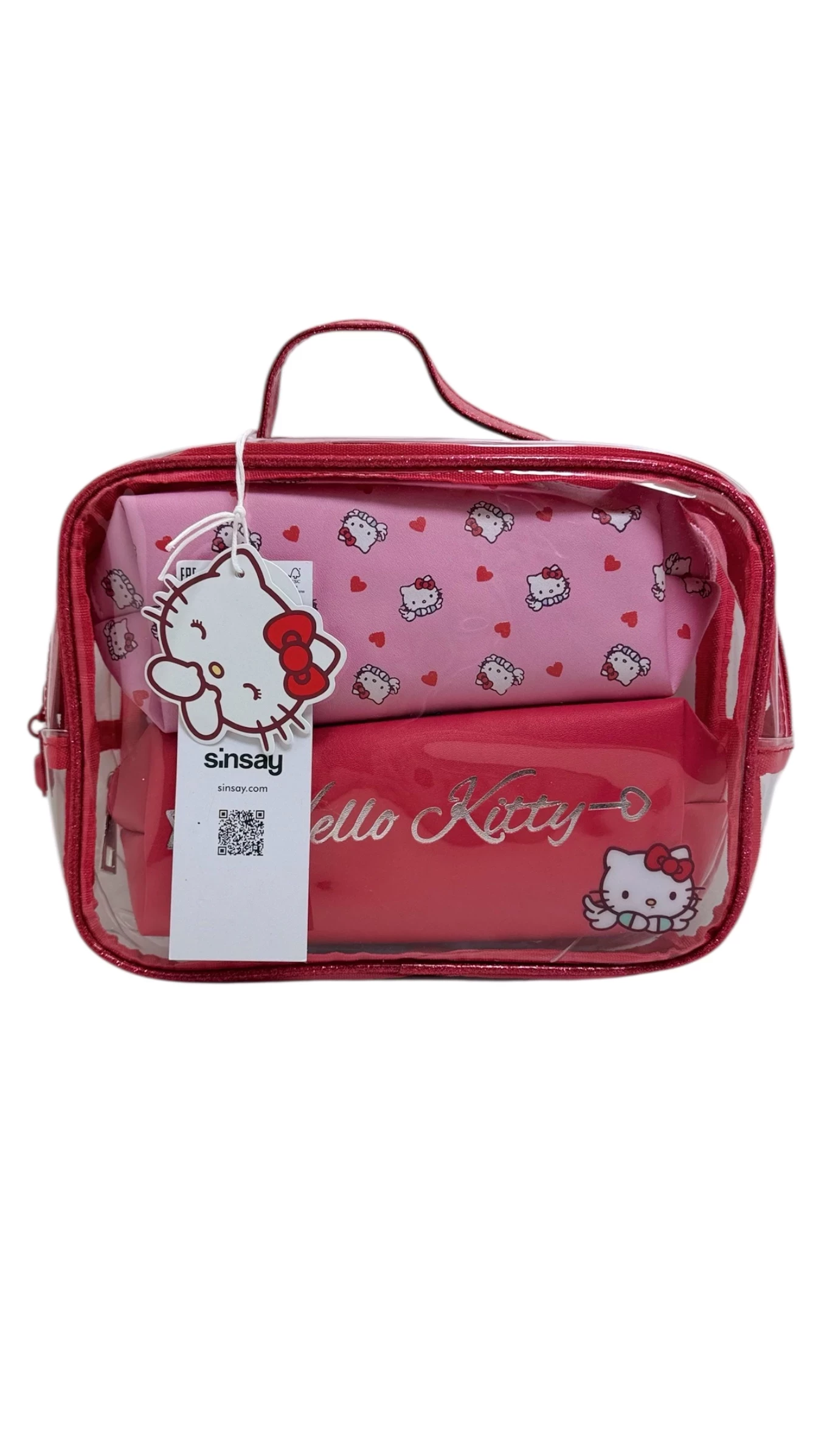KOSMETYCZKI 3 PACK HELLO KITTY RÓŻOWA SINSAY | Kosmetyczki | Loombard.pl