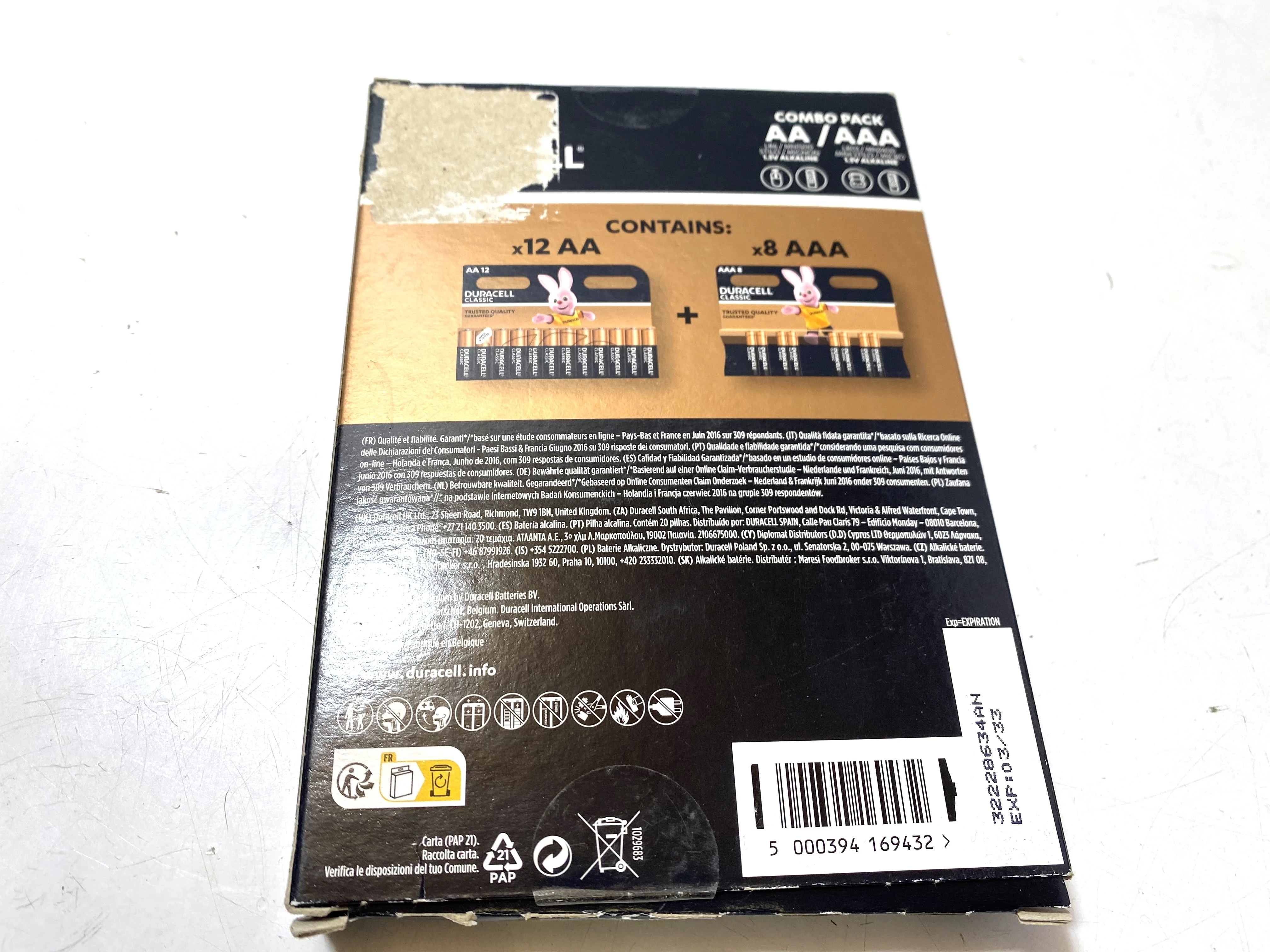 BATERIE DURACELL CLASSIC 20 SZT - 12 X AA, 8 X AAA | Baterie | Loombard.pl