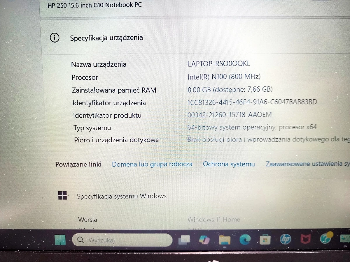 LAPTOP HP 250 15,6 G10 8GB 512GB + ŁAD | Laptopy | Loombard.pl