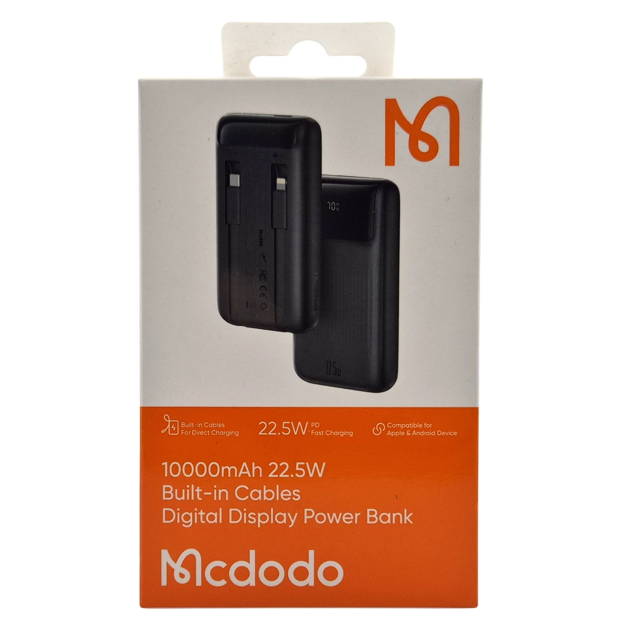 POWERBANK MCDODO MC-024 10000MAH 22.5W (CZARNY) BUILT-IN CABLES ...