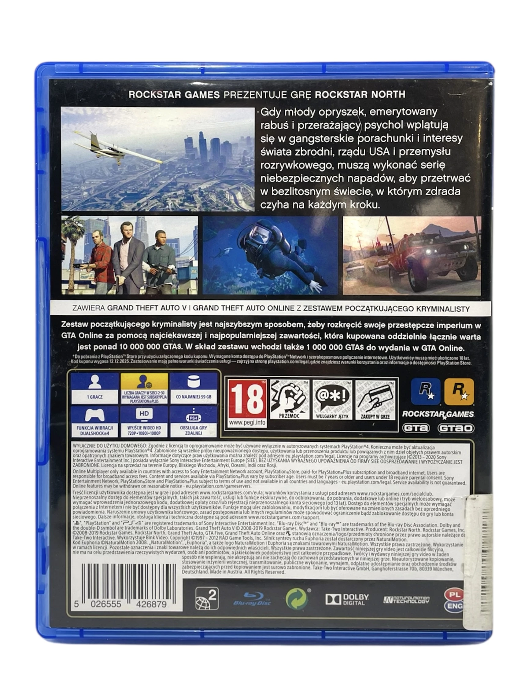 GRA PLAYSTATION 4 GTA V PREMIUM EDITION | Gry na konsole | Loombard.pl