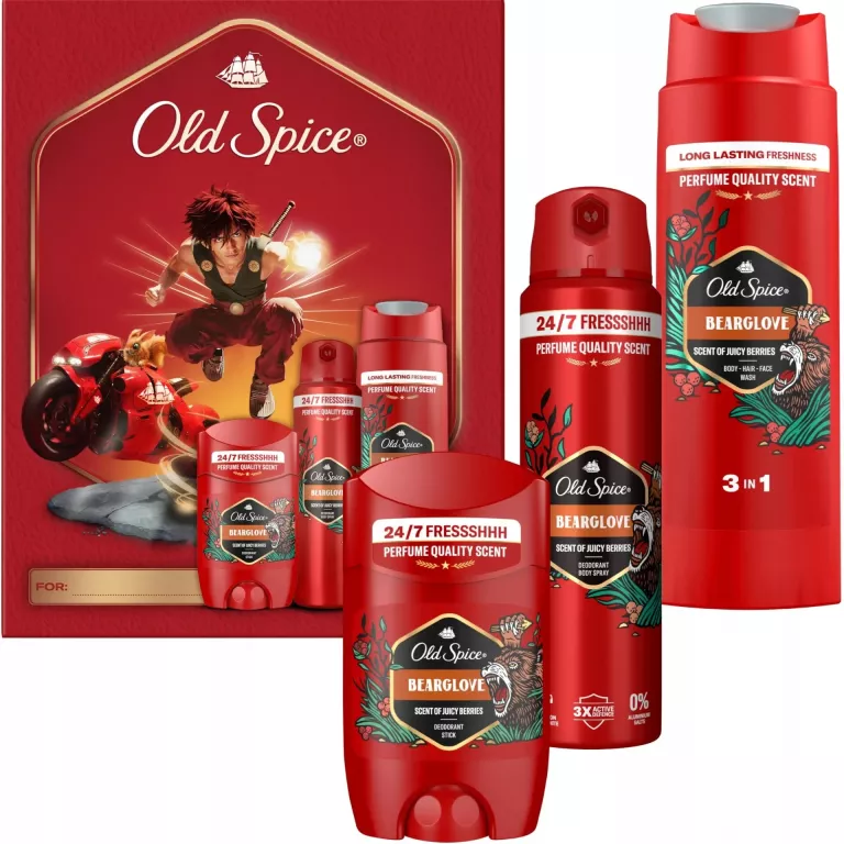 OLD SPICE BEARGLOVE ZESTAW: DEZODORANT, SPRAY, ŻEL POD PRYSZNIC ...