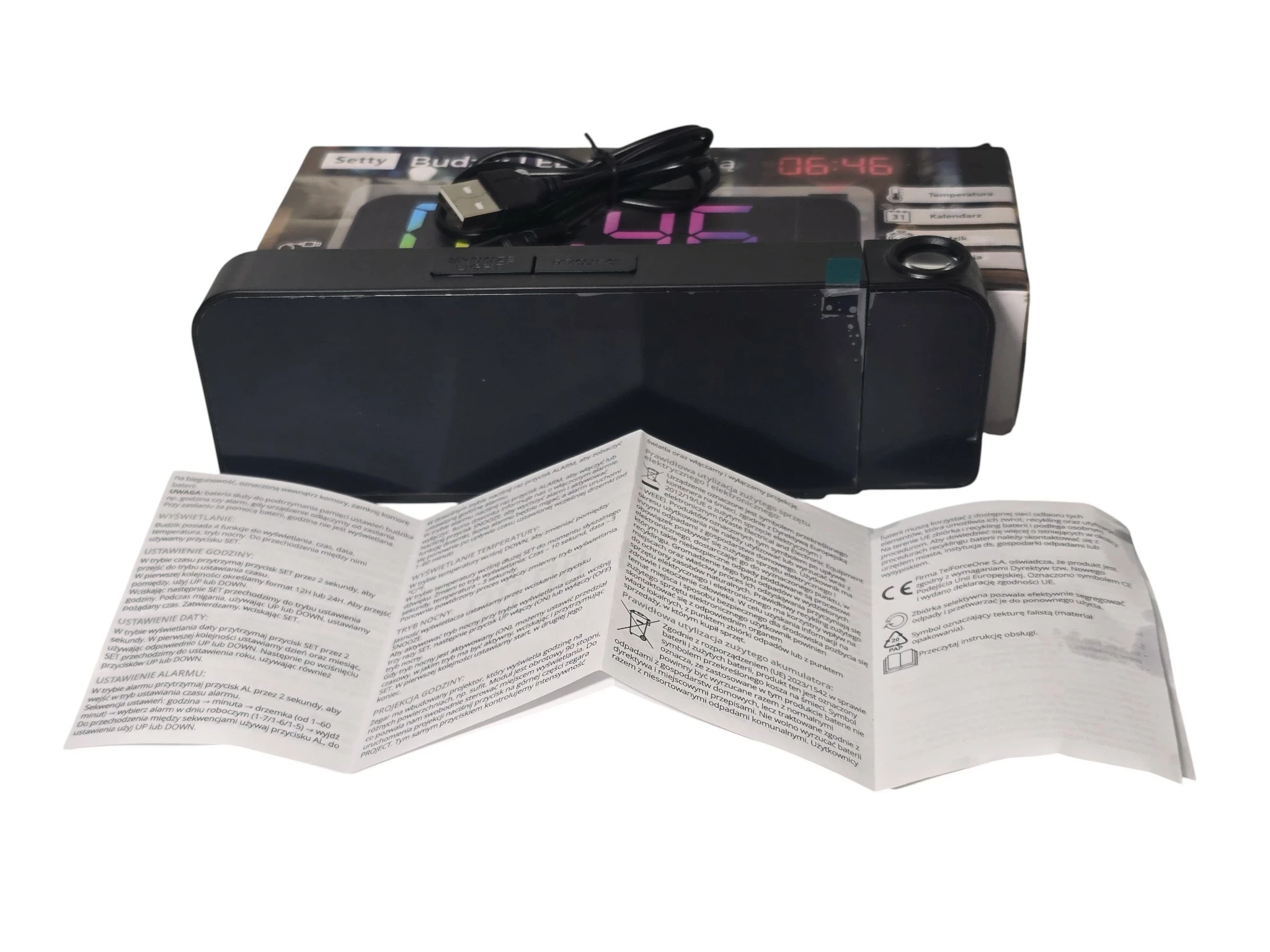 SETTY CYFROWY BUDZIK ZEGAR LED Z PROJEKCJĄ GH-8013 725 | Zegary ...