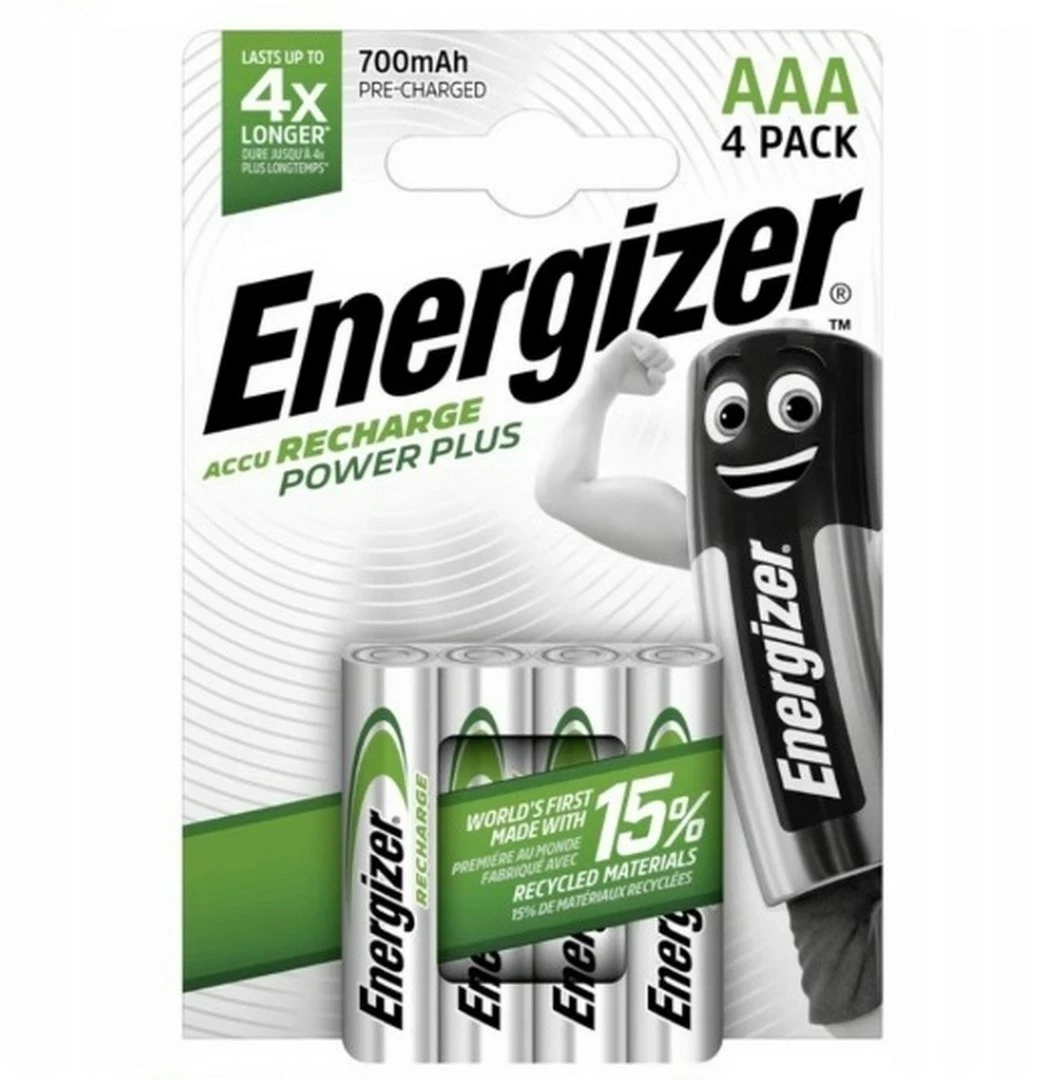 4X AKUMULATORKI ENERGIZER POWER PLUS AAA R03 HR03 NH12 1,2V 700MAH ...