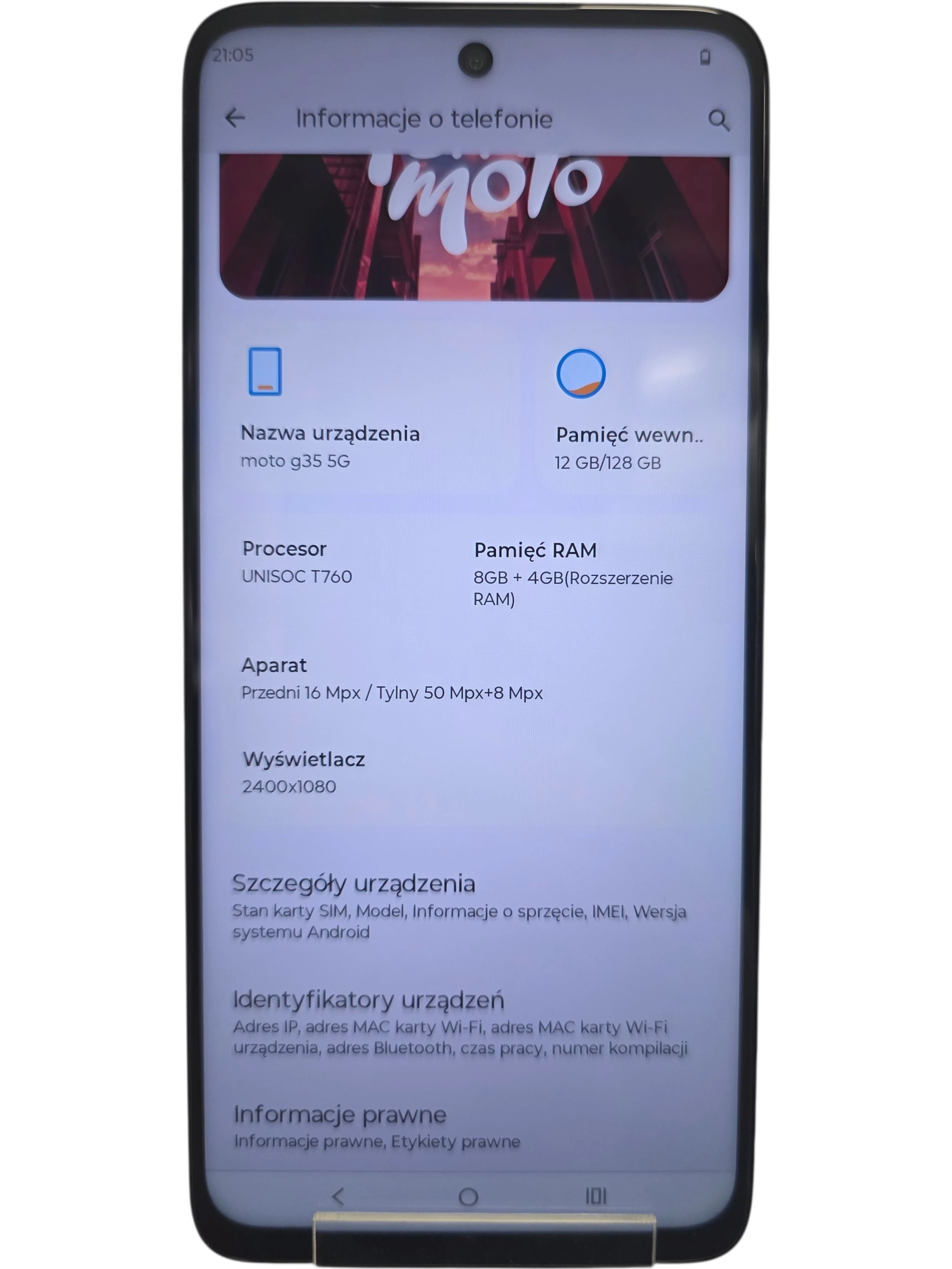 MOTOROLA MOTO G35 8/128GB MIDNIGHT BLACK | Smartfony i telefony ...