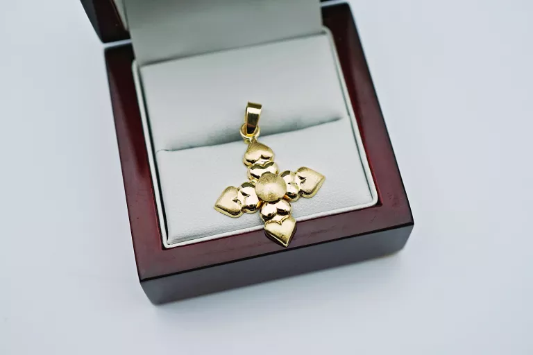 PIĘKNA POKAŹNA ZAWIESZKA ZE ZŁOTA : KRZYŻYK PR:585 GR:2.08 | Loombard.pl