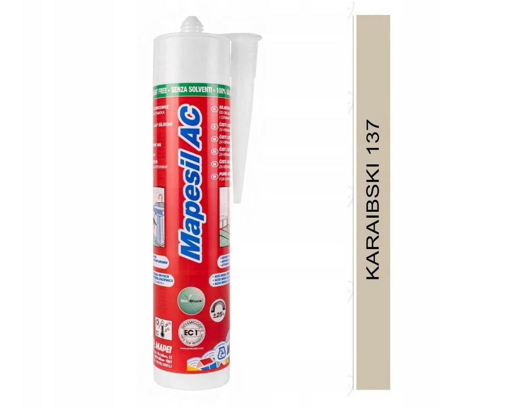 MAPEI SILIKON SANITARNY MAPESIL AC 137 KARAIBSKI 310ML | Silikony ...