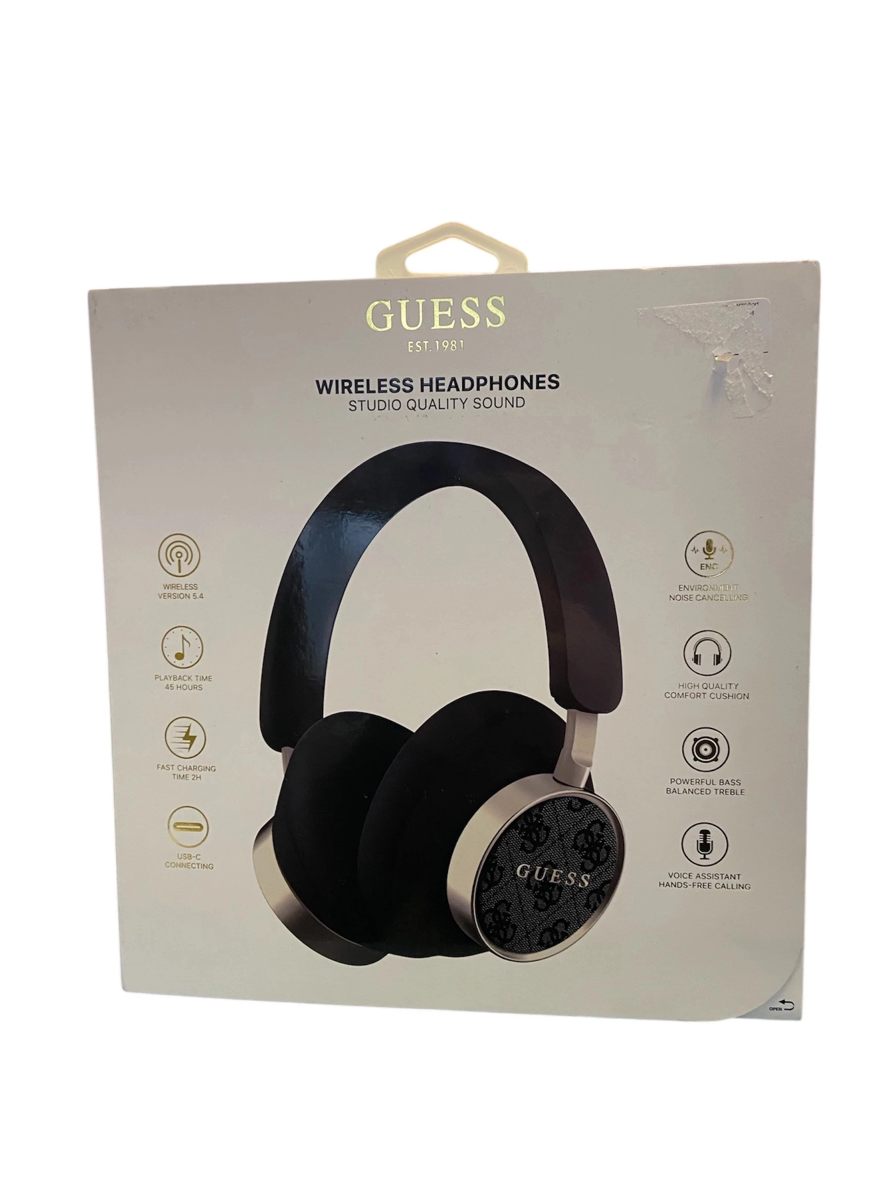 SŁUCHAWKI NAUSZNE GUESS 4G CLASSIC LOGO CZARNY | Bezprzewodowe ...