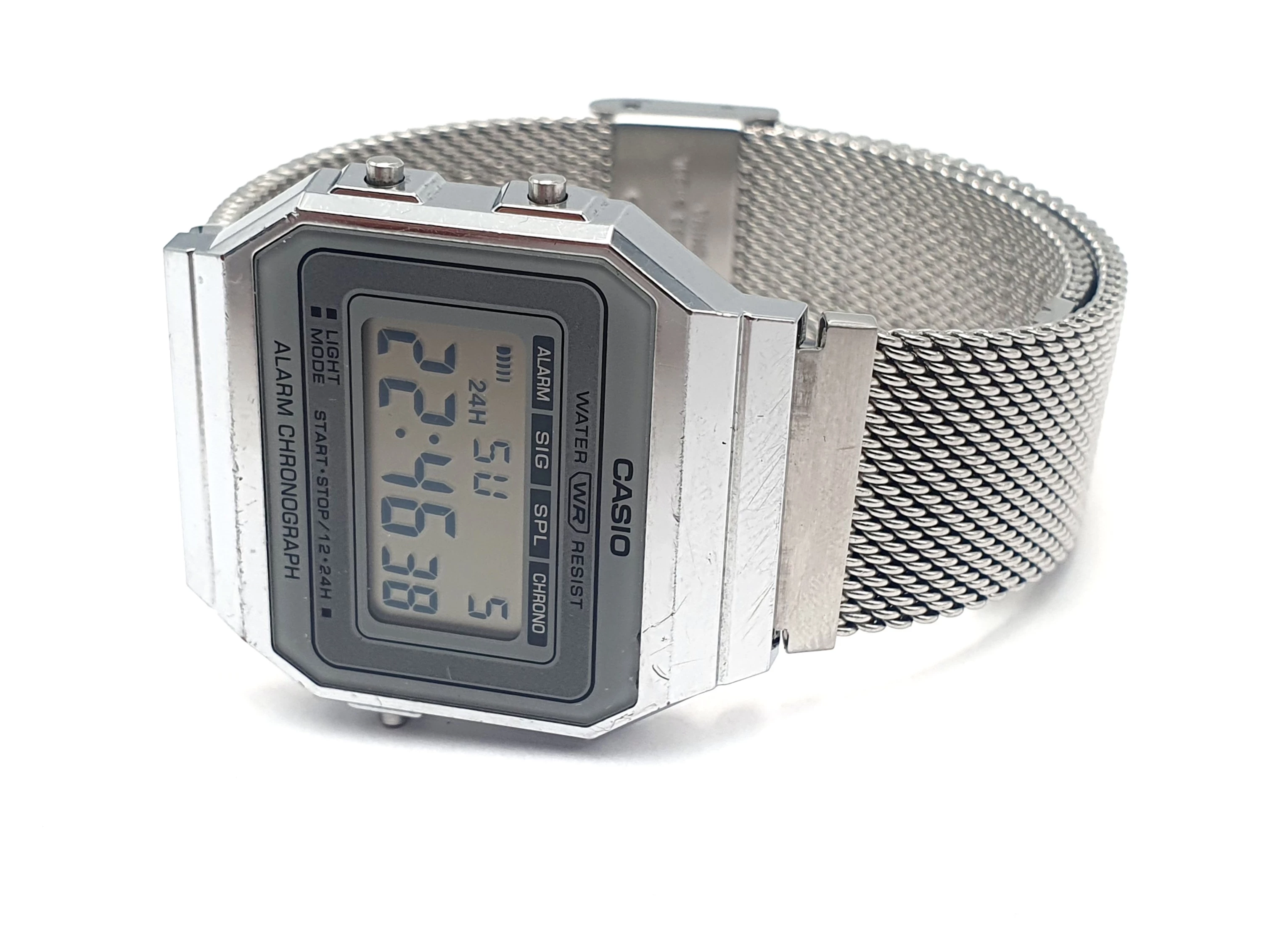 ZEGAREK CASIO VINTAGE NA BRANSOLECIE A700WE SREBRNY | Unisex | Loombard.pl