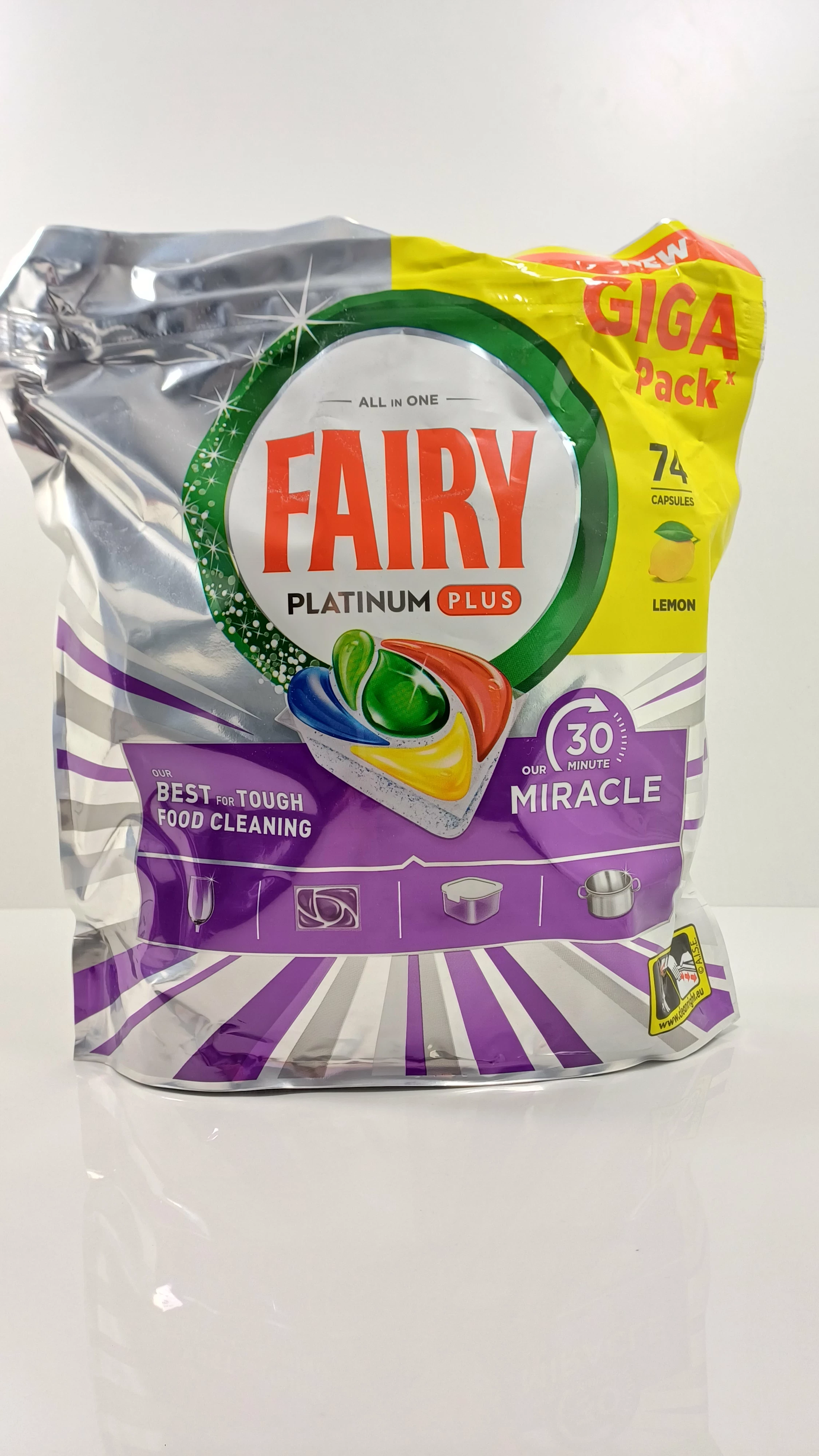 FAIRY PLATINUM PLUS KAPSUŁKI DO ZMYWARKI 74 SZT. LEMON | Tabletki do ...